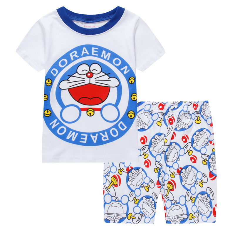 Toddler Kids Boy Doraemon Summer Short Pajamas Sleepwear Set Cotton Pjs