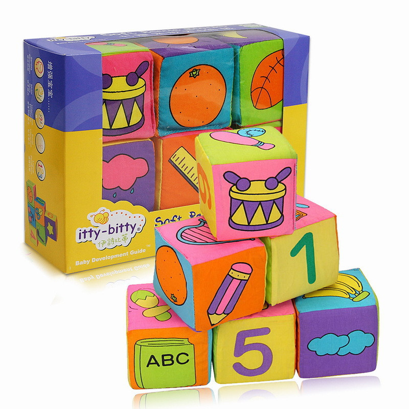 Baby's First Touch and Feel Soft Cloth Building Blocks Sets