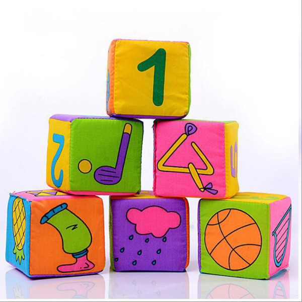 Baby's First Touch and Feel Soft Cloth Building Blocks Sets