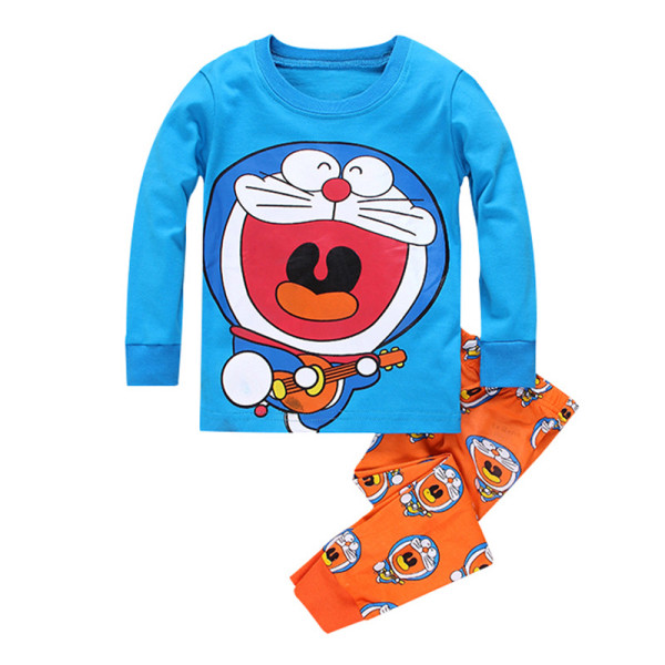 Toddler Boy Print Cartoons Doraemon Pajamas Sleepwear Long Sleeve Tee ...