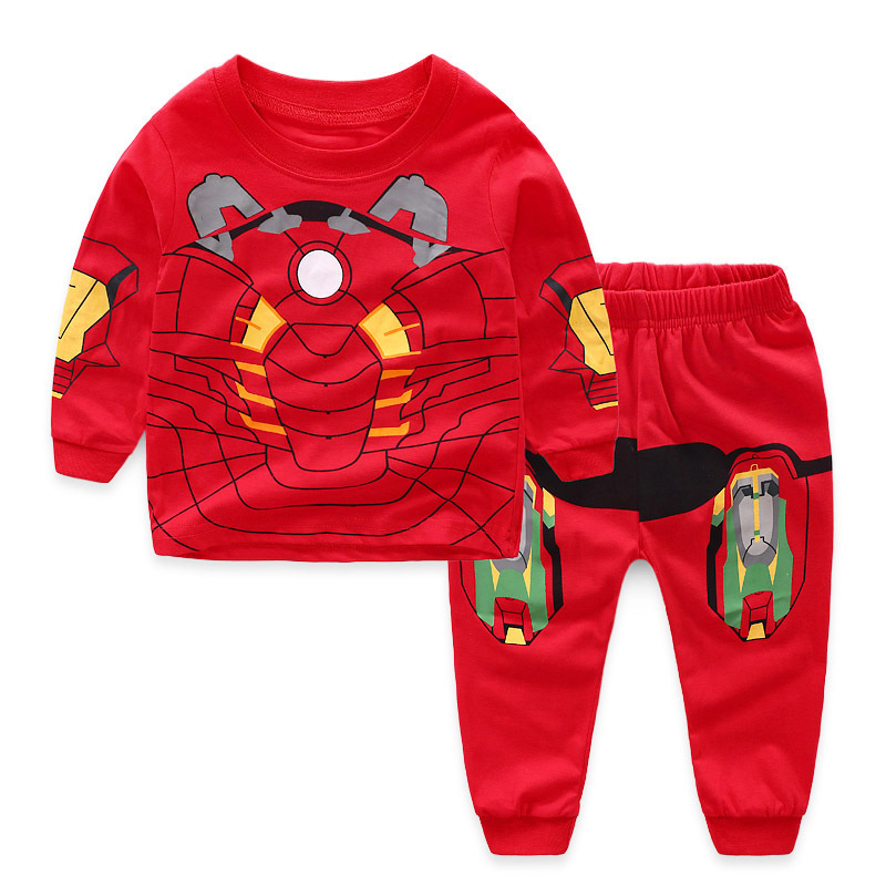 Toddler Boy Red Print Marvel Iron Man Pajamas Sleepwear Long Sleeve Tee ...