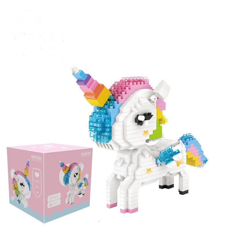 Ceative Play Mini Building Blocks Unicorn Puzzles Toys 640PCS For Kids ...
