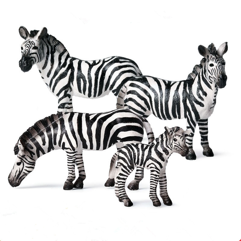 Educational Realistic 4PCS Wildlife Zebras Figures Playset Toys
