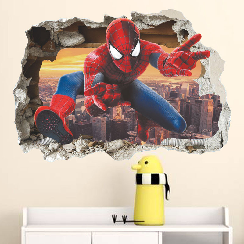 3D Spider Man Door Room Waterproof Decorative Wall Stickers