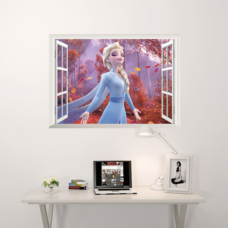 Disney Frozen Elsa Princess Door Room Waterproof Decorative Wall Stickers