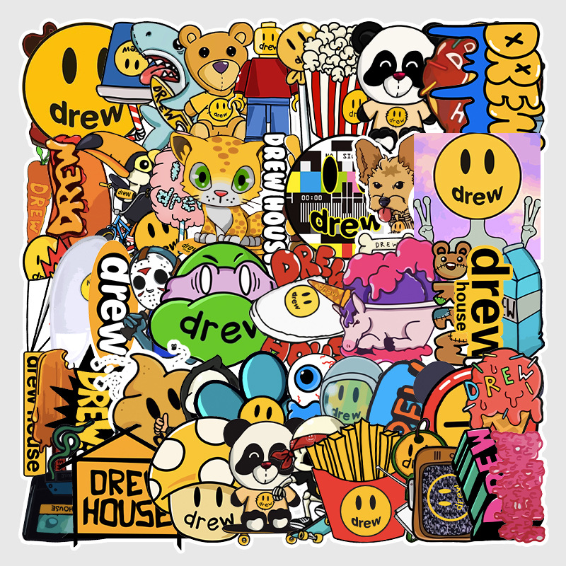 54PCS Emoji Expression Waterproof Stickers Decals for Luggage Laptop ...