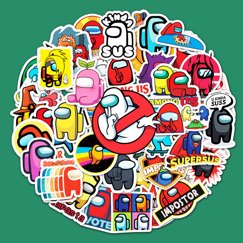 50PCS Among Us Waterproof Stickers Decals for Luggage Laptop Water Bottles