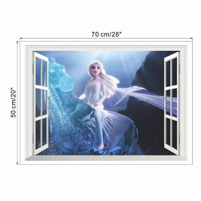 Disney Frozen Elsa Princess Door Room Waterproof Decorative Wall Stickers