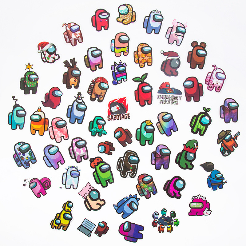 50PCS Among Us Waterproof Stickers Decals for Luggage Laptop Water Bottles