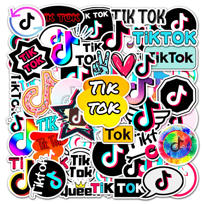 50PCS Tik Tok Logo Waterproof Stickers Decals for Luggage Laptop Water ...