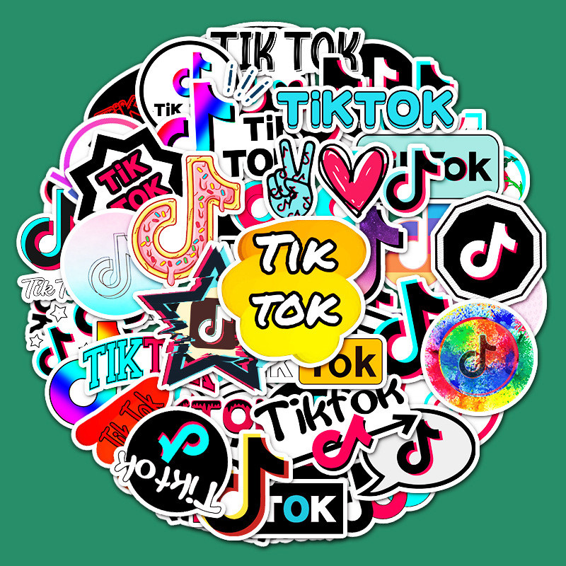 50PCS Tik Tok Logo Waterproof Stickers Decals for Luggage Laptop Water ...