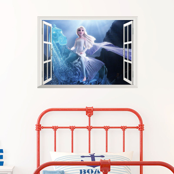 Disney Frozen Elsa Princess Door Room Waterproof Decorative Wall Stickers