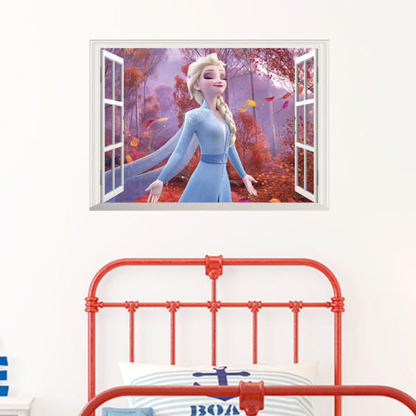 Disney Frozen Elsa Princess Door Room Waterproof Decorative Wall Stickers