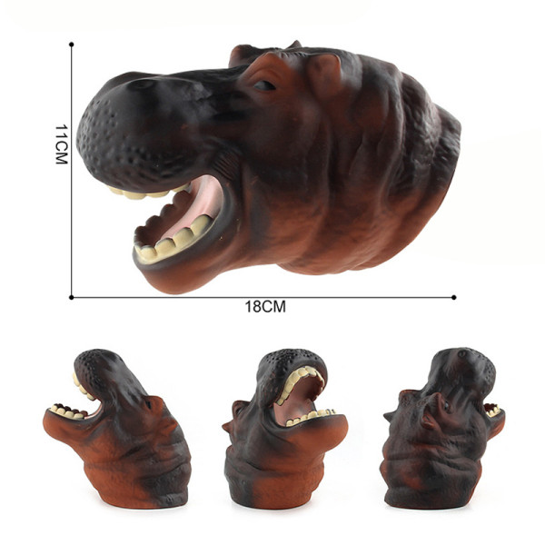 Wild Animal Hand Puppet Toys Rubber Realistic Head Toys for Kids Gift