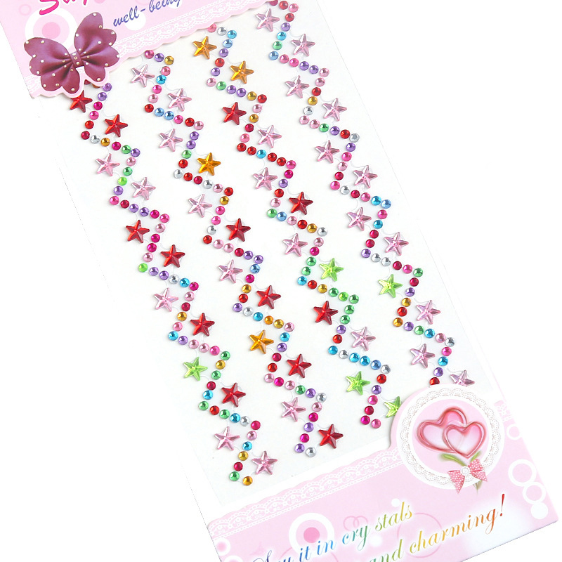 2 Sheets Wave Stars DIY Crystal Rhinestone Sticker Jewels Gems Sticker ...