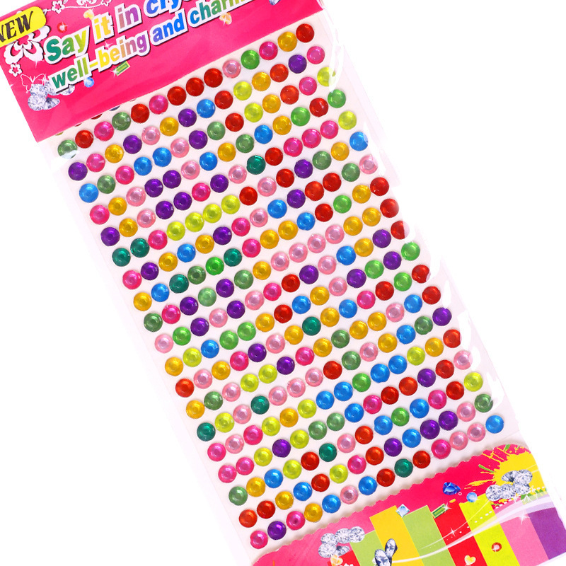 6 Sheets Colourful Circles DIY Crystal Rhinestone Sticker Jewels Gems ...
