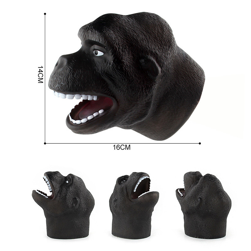 Wild Animal Hand Puppet Toys Rubber Realistic Head Toys for Kids Gift