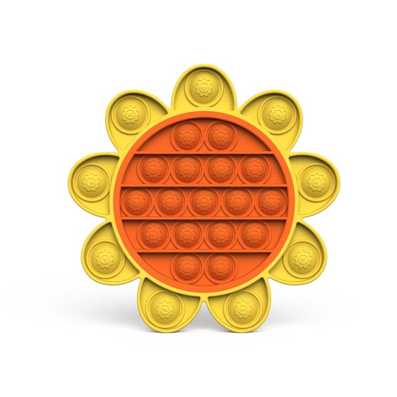Sun Flower Push Pop Pop Bubble Sensory Fidget Toy Stress Relief For ...
