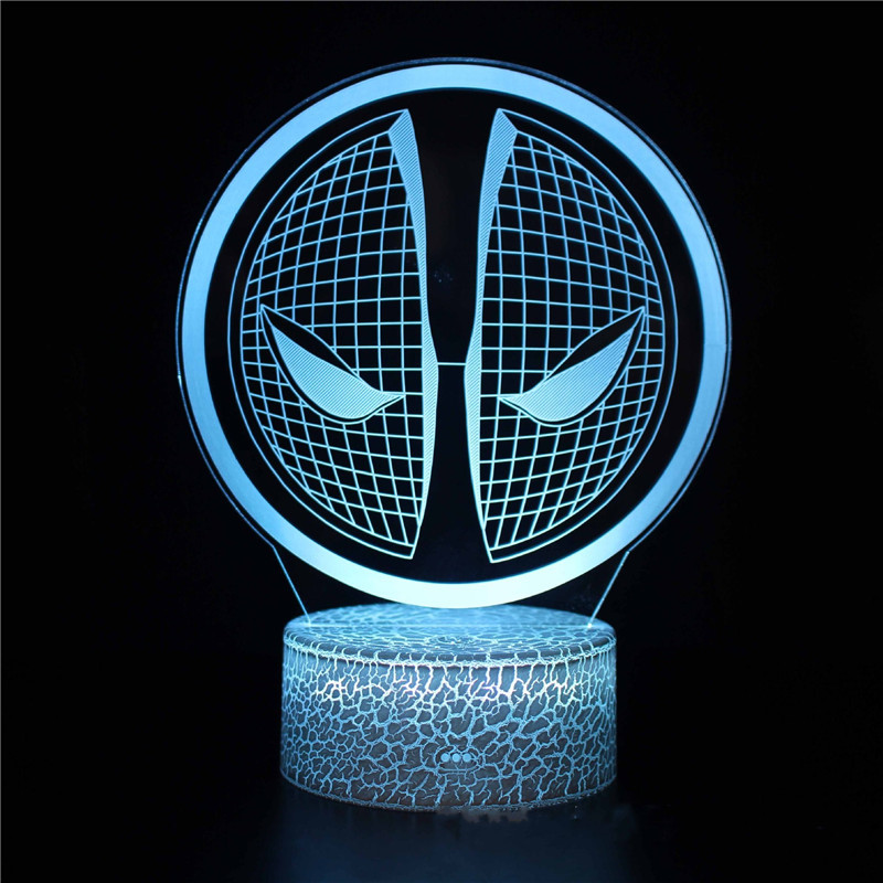 Spiderman 3D Night Light LED Lamps Seven Colors Touch LED With Remote ...