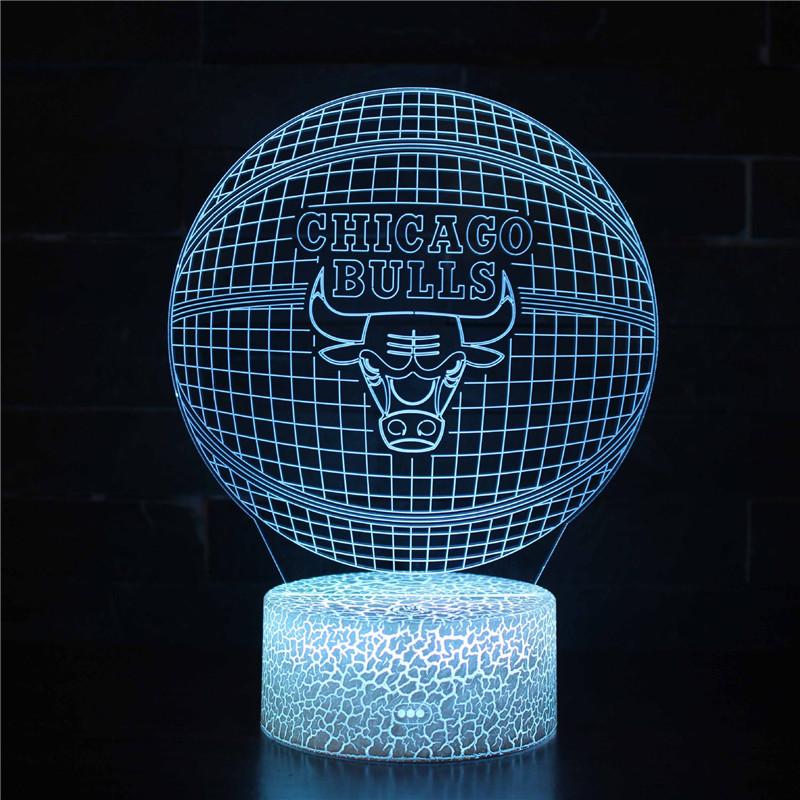 3D NBA Basketball Series Night Light LED Lamps Seven Colors Touch Lamps ...