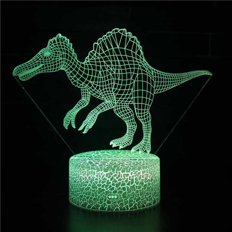 Dinosaur 3D Night Light LED Lamps Seven Colors Touch LED With Remote ...