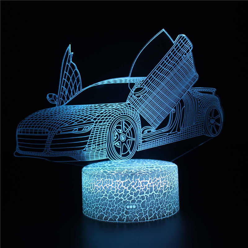 Cars Series 3D Night Light LED Lamps Seven Colors Touch Lamps With ...