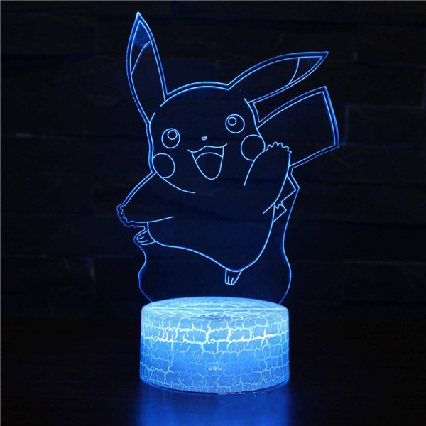 3D Cute Pikachu Series Night Light LED Lamps Seven Colors Touch Lamps ...