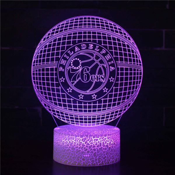 3D NBA Basketball Series Night Light LED Lamps Seven Colors Touch Lamps ...