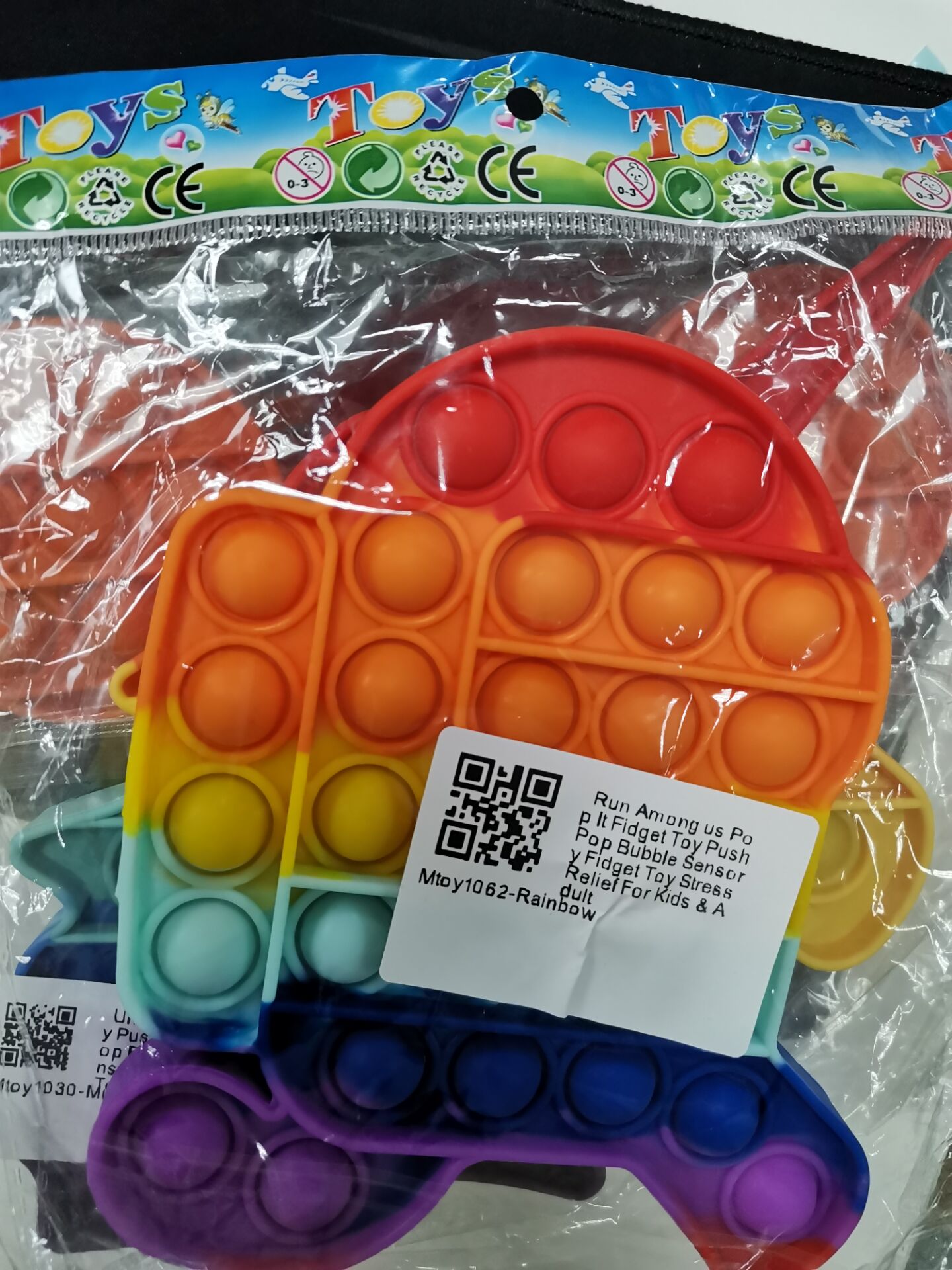 Pop It Game Pop It Fidget Toy - Rainbow Silicone Push Bubble Sensory ...