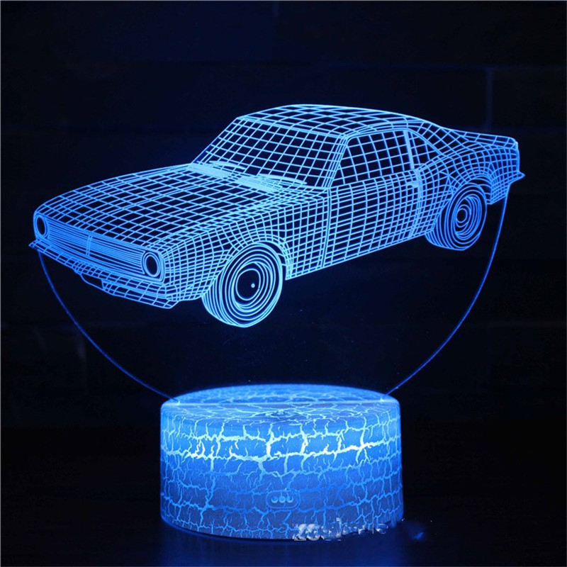Cars Series 3D Night Light LED Lamps Seven Colors Touch Lamps With ...