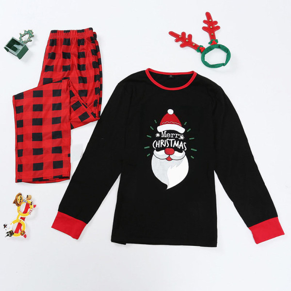 Christmas Family Matching Pajamas Santa Slogan Prints Tops and Plaid ...