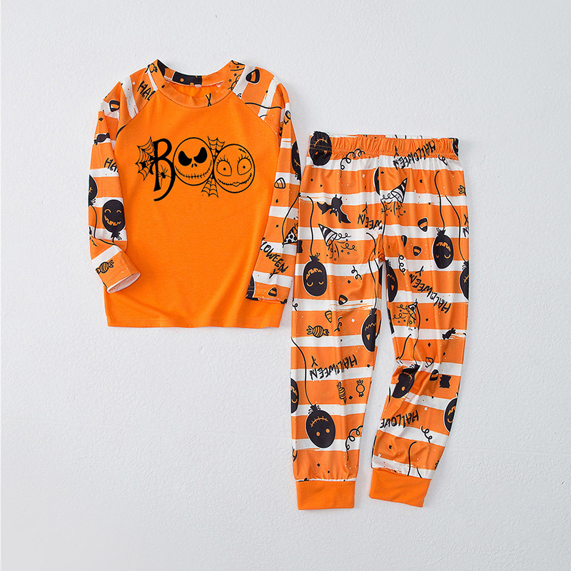 Halloween Family Matching Sleepwear Pajamas Boo Slogan Grimace Pumpkin ...