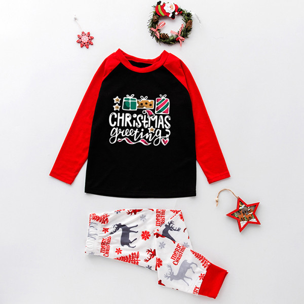 Christmas Family Matching Sleepwear Pajamas Gift Box Slogan Tops And ...