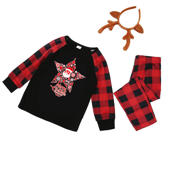 Christmas Family Matching Sleepwear Pajamas Santa Pentagram Slogan Tops ...