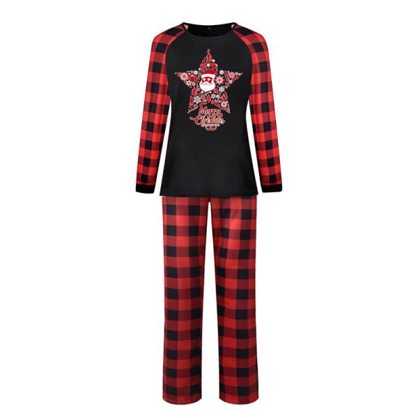 Christmas Family Matching Sleepwear Pajamas Santa Pentagram Slogan Tops ...