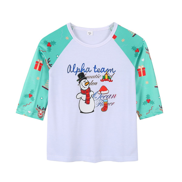 Christmas Family Matching Sleepwear Pajamas Snowman Alpha Team Slogan ...