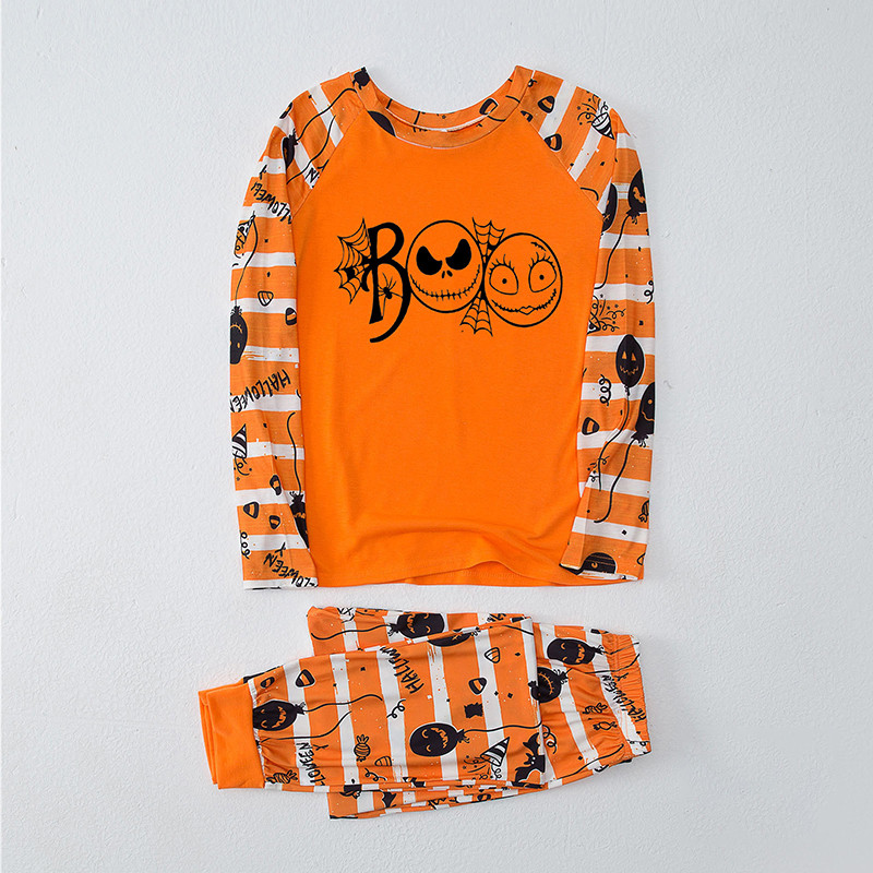Halloween Family Matching Sleepwear Pajamas Boo Slogan Grimace Pumpkin ...