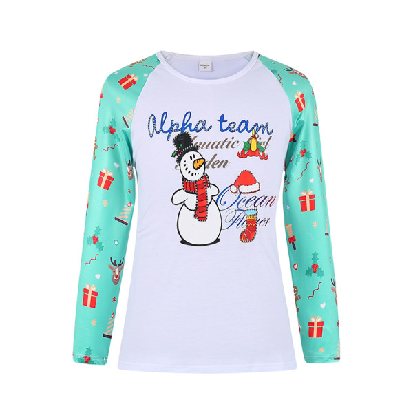 Christmas Family Matching Sleepwear Pajamas Snowman Alpha Team Slogan ...