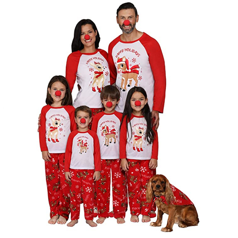Christmas Family Matching Pajamas Christmas Red Deer Slogan Christmas ...