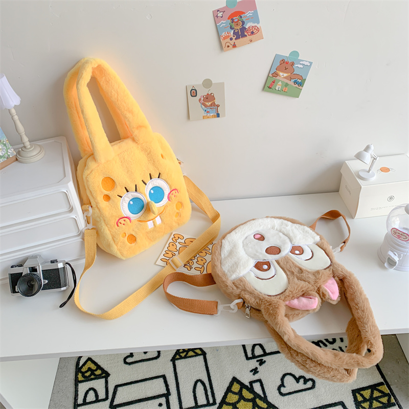 Plush Spongebob Bag Squarepants Single Shoulder Handbag