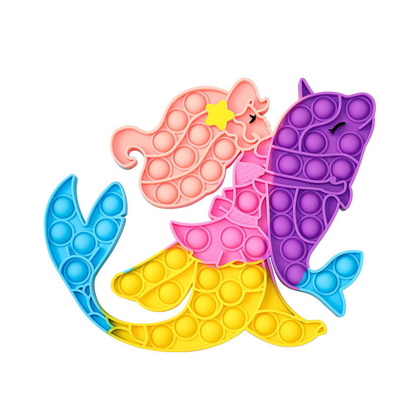 Mermaid Pop It Fidget Toy Push Pop Bubble Sensory Fidget Toy Stress ...