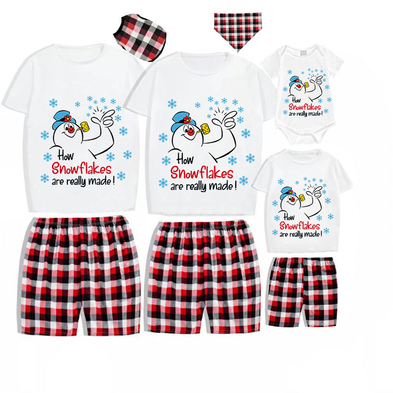 Christmas Matching Family Pajamas Funny Snowman How Snowflakes are ...