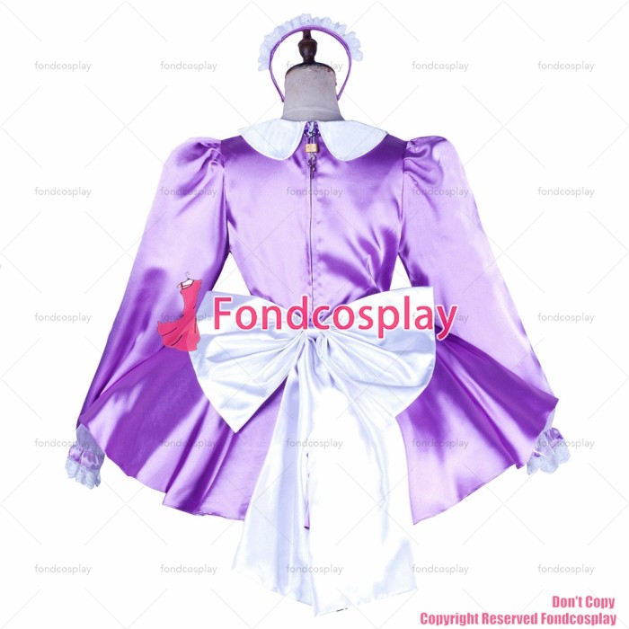 Us 109 00 Fondcosplay Cross Dressing Sissy Maid Short Lilac Satin