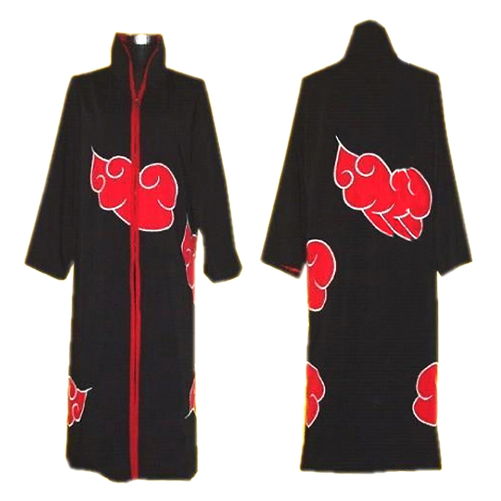 Naruto Akatsuki Cloak Cosplay – Black Uniform with Red Cloud [CK157]