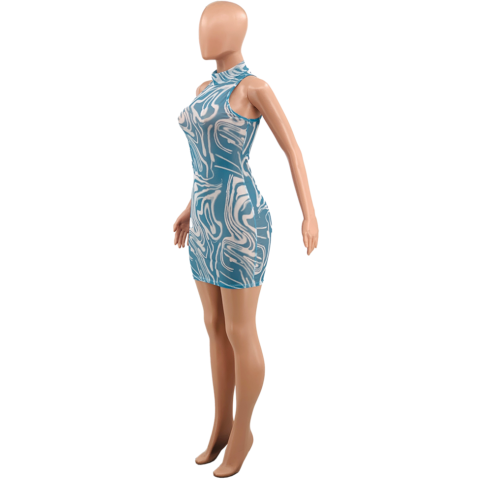 US$ 5.00 - Printed sexy tight stretch dress - www.keke-lover.com