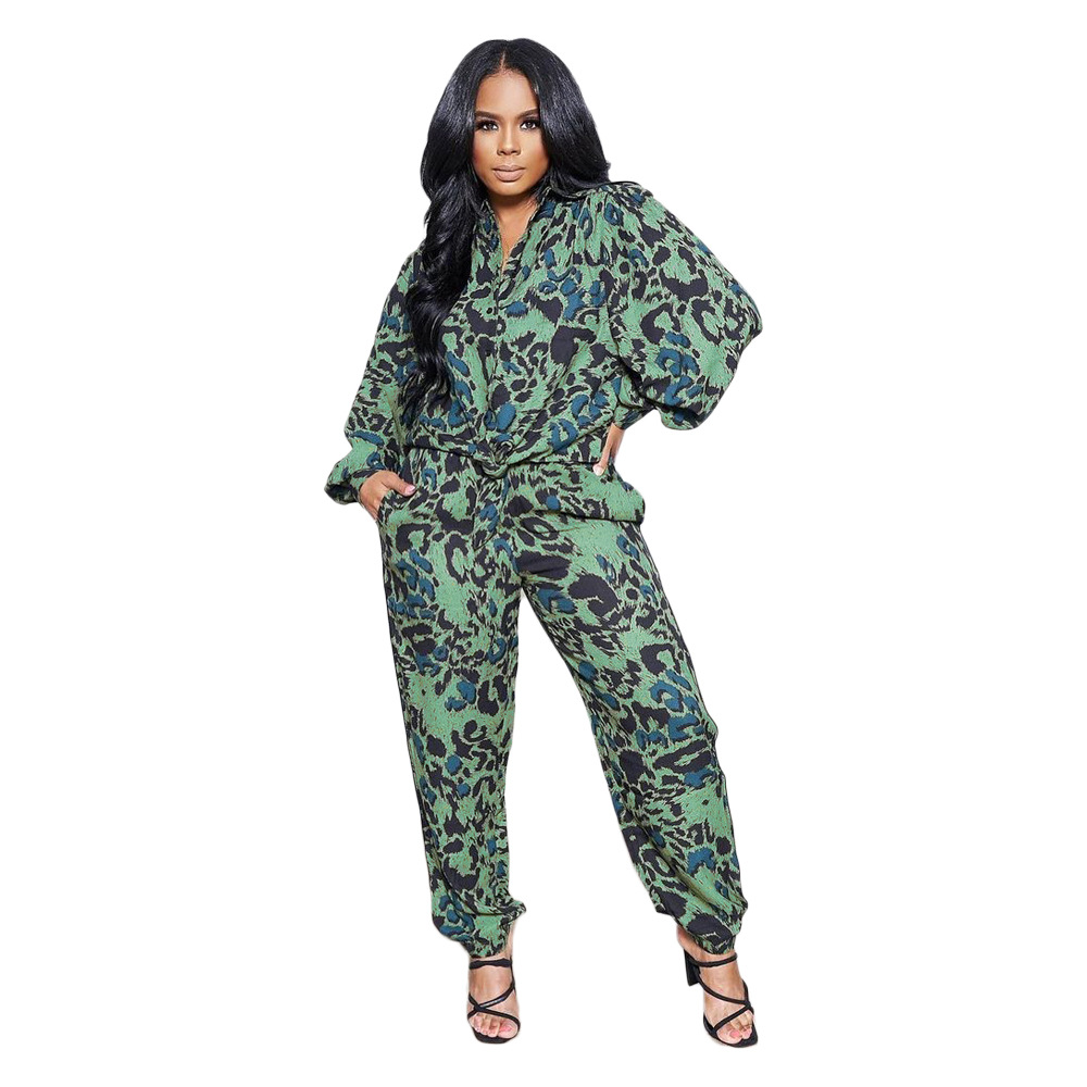 Animal Python print fashion two-piece set