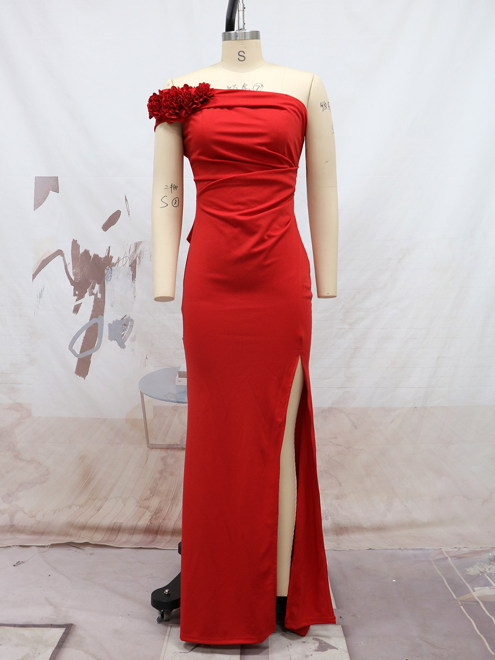 Off Shoulder Slim Split Dress