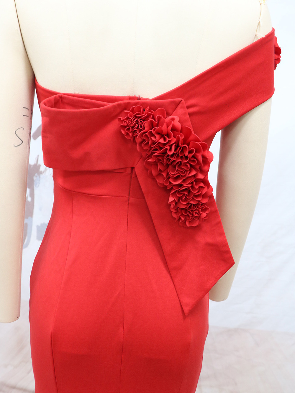 Off Shoulder Slim Split Dress