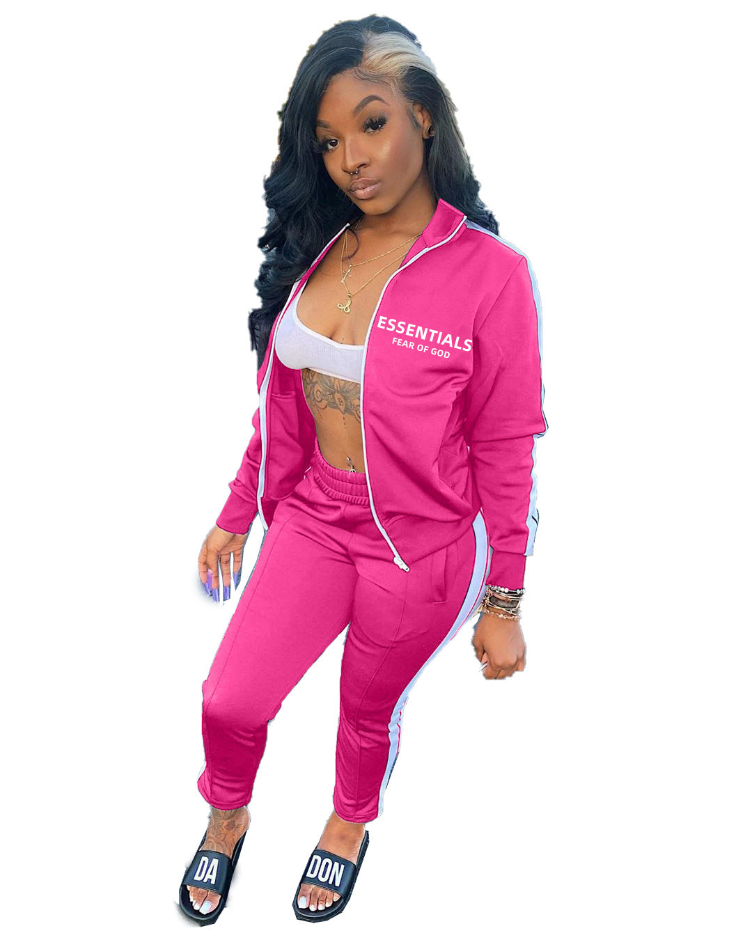 Hot Fashion Essentials Zipper Sport Two Piece Set