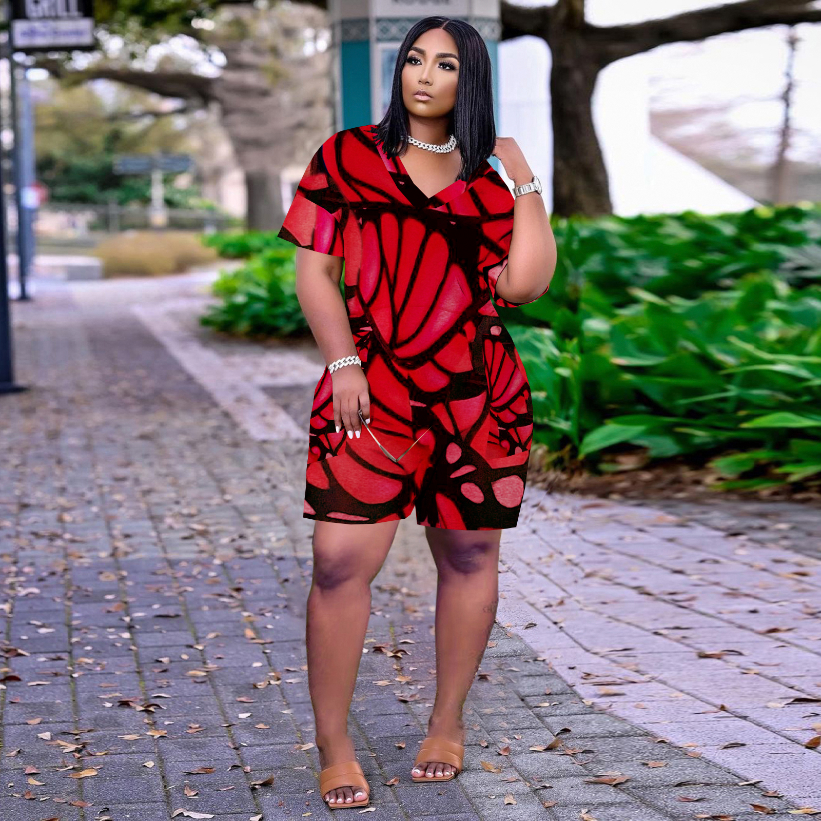 US$ 6.53 - Printed Wide Leg Harun Jumpsuit - www.keke-lover.com